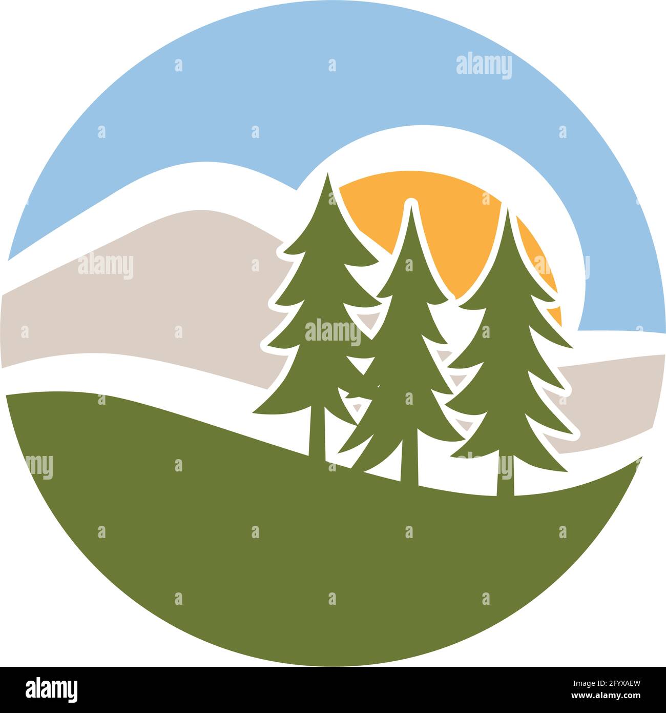 Green Christmas tree, graphic design element Stock Vector Image & Art ...