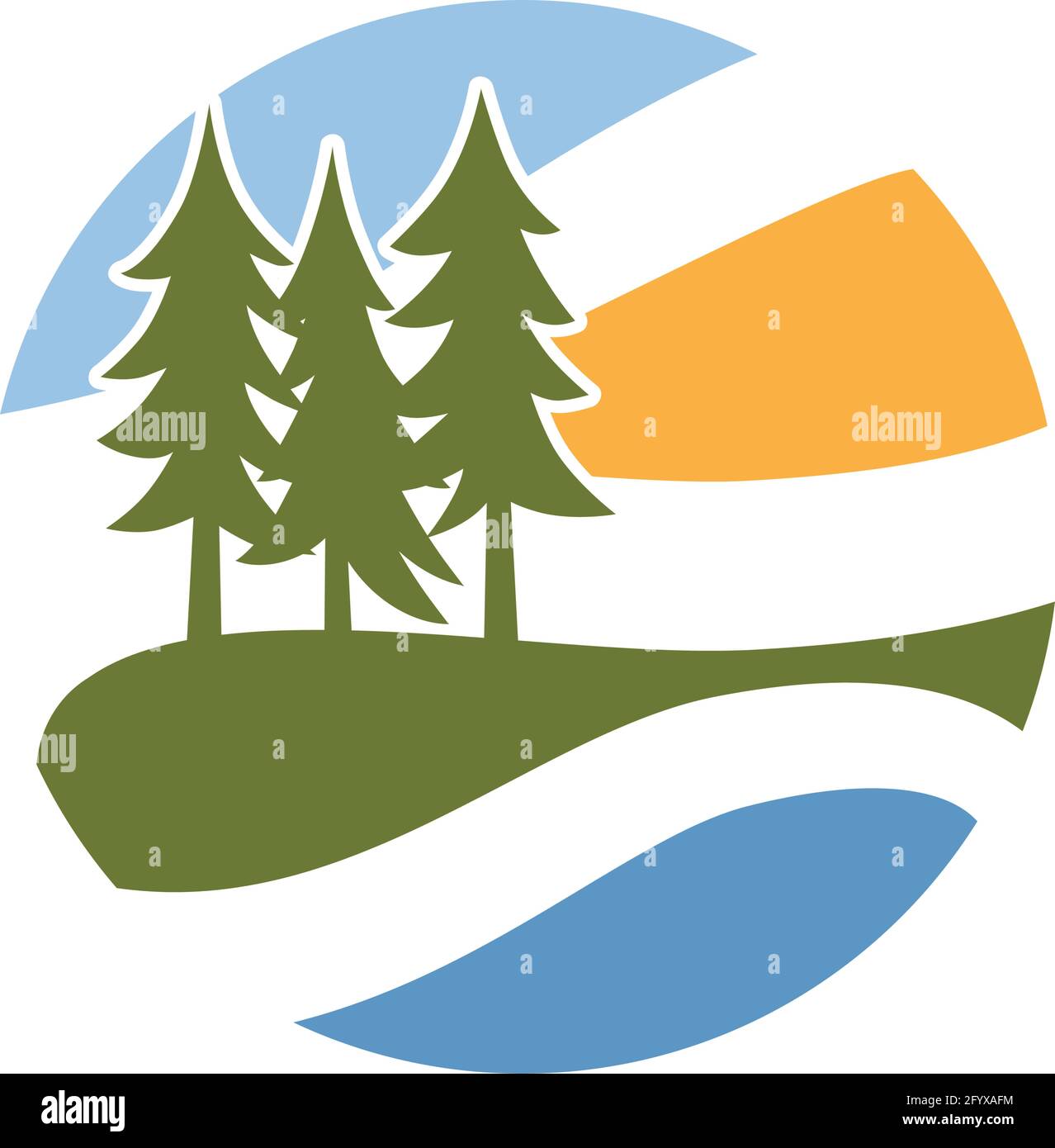 Green Christmas tree, graphic design element Stock Vector Image & Art ...