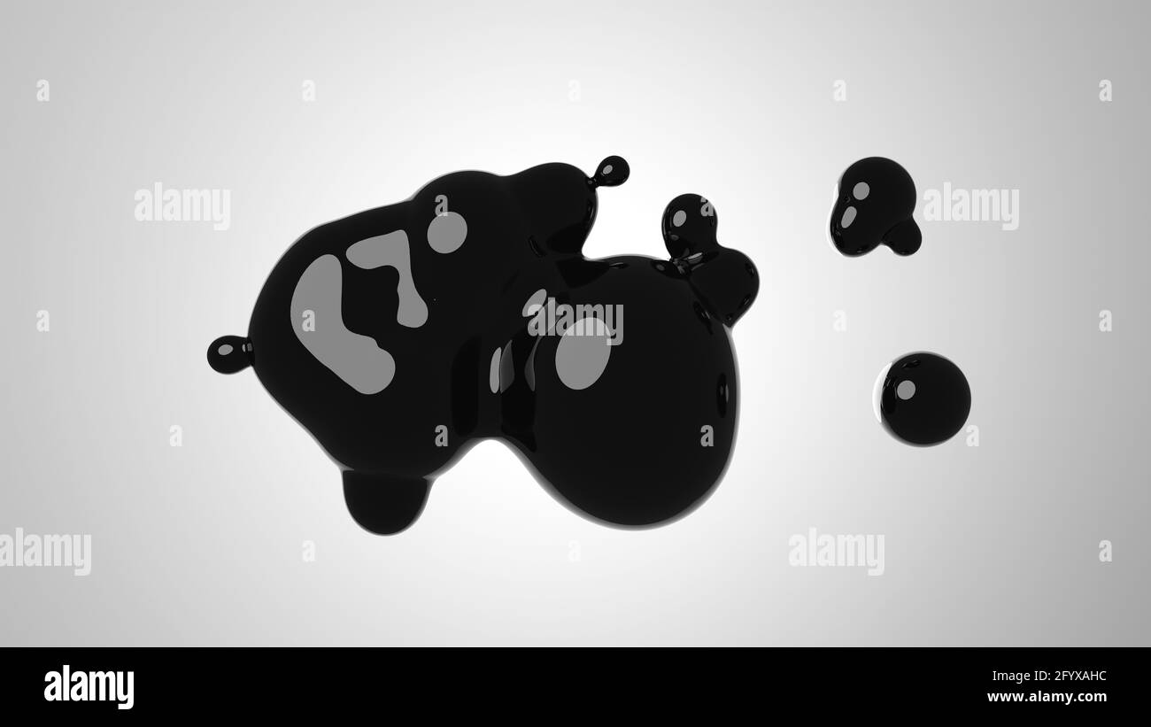 3D illustration of a floating black fluid Stock Photo - Alamy
