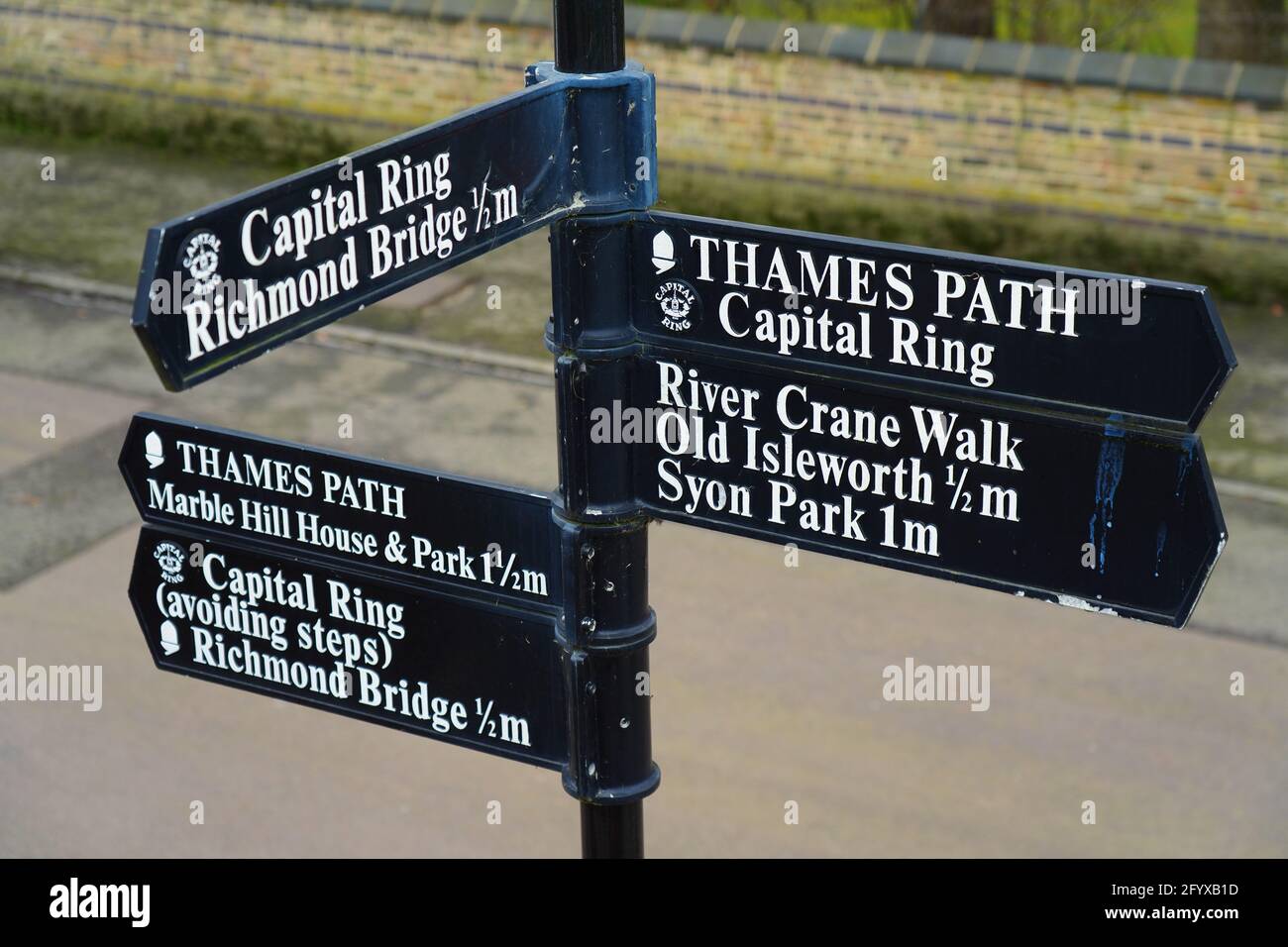 An old-fashioned sign post in Richmond. Photo date: Sunday, February 14 ...