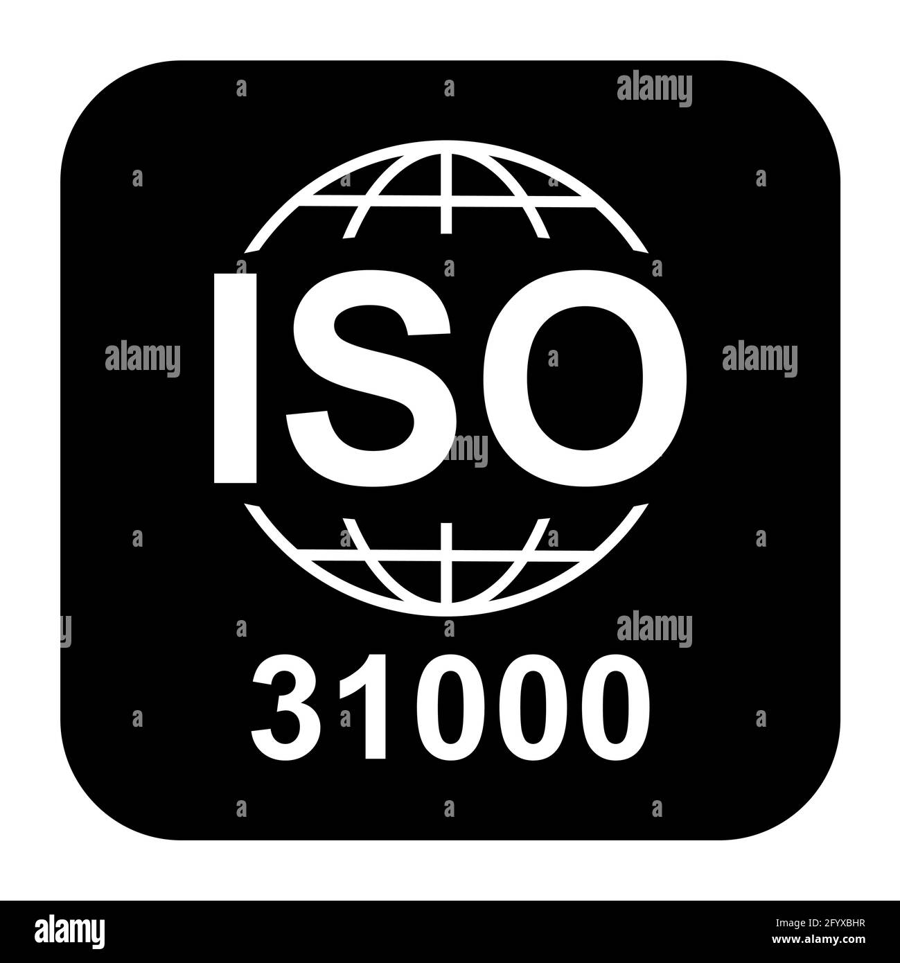 Iso 31000 icon. Risk Management. Standard quality symbol. Vector button ...