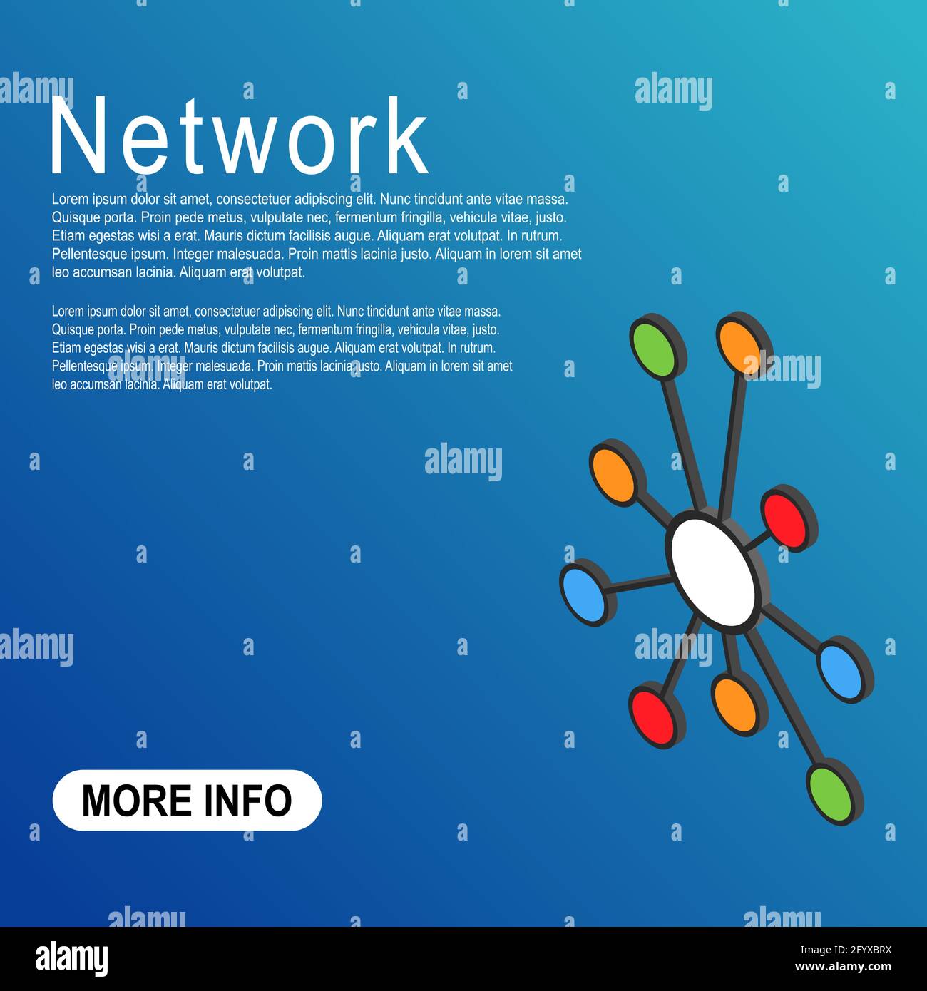 Hub isometric network icon, connect structure vector symbol isolated on ...