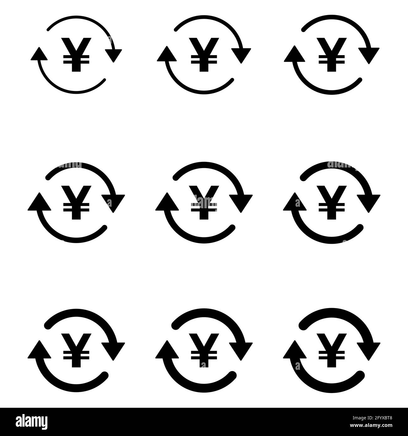 Set of yuan money icon, Collection of china business sign, market ...