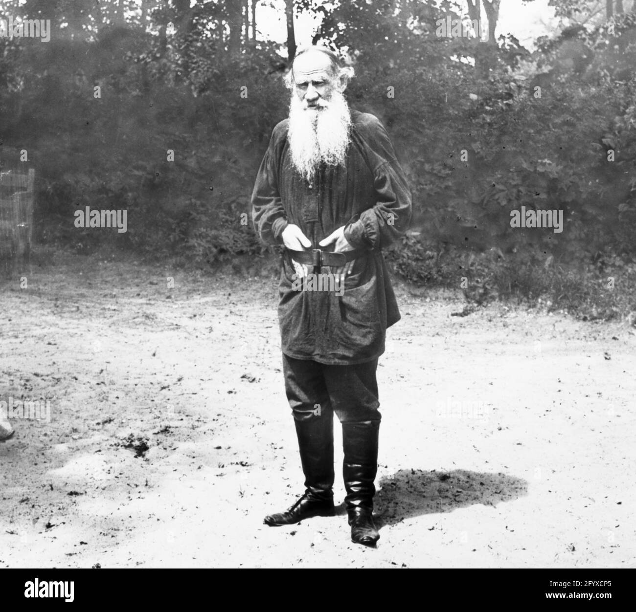 Portrait of Russian writer Count Leo Tolstoy, born Lev Nikolayevich ...