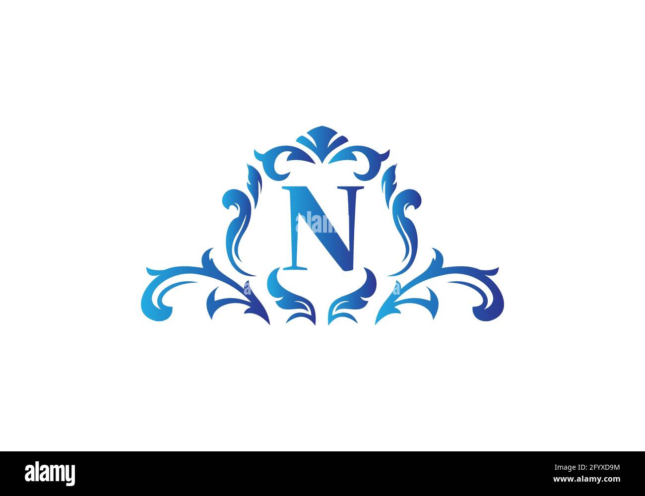 Monogram letters N. Floral alphabet . Monogram initials perfectly for ...