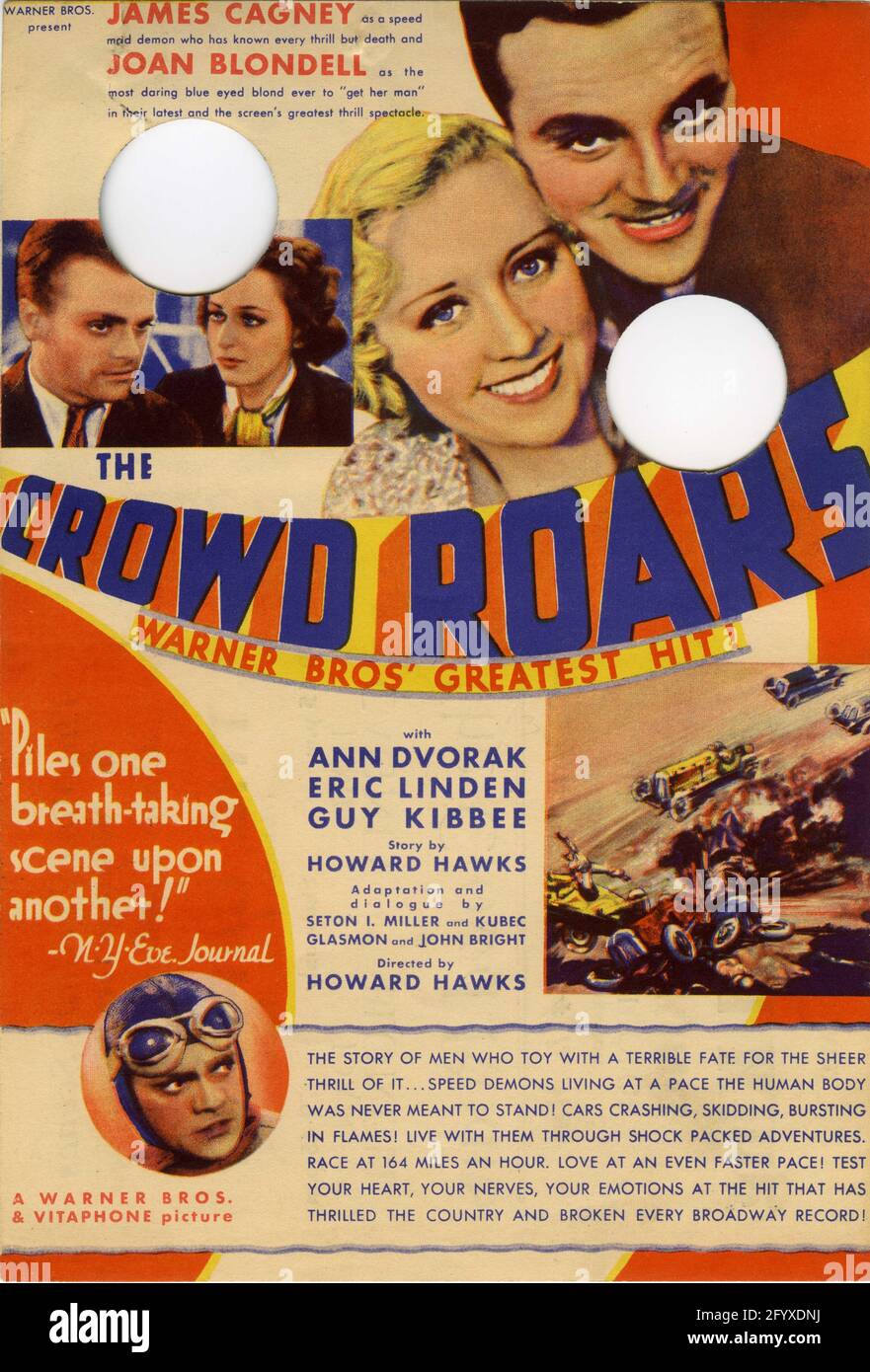 JAMES CAGNEY ANN DVORAK and JOAN BLONDELL in THE CROWD ROARS 1932 ...