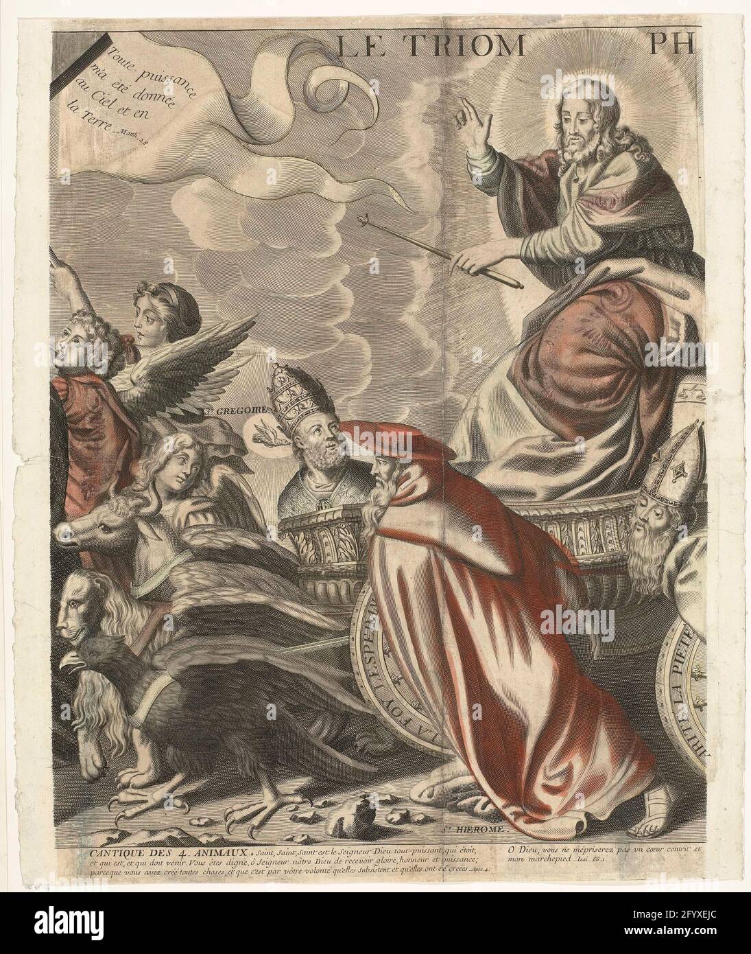 Triumphal of Christ: Christ on victory was drawn by the symbols of the ...