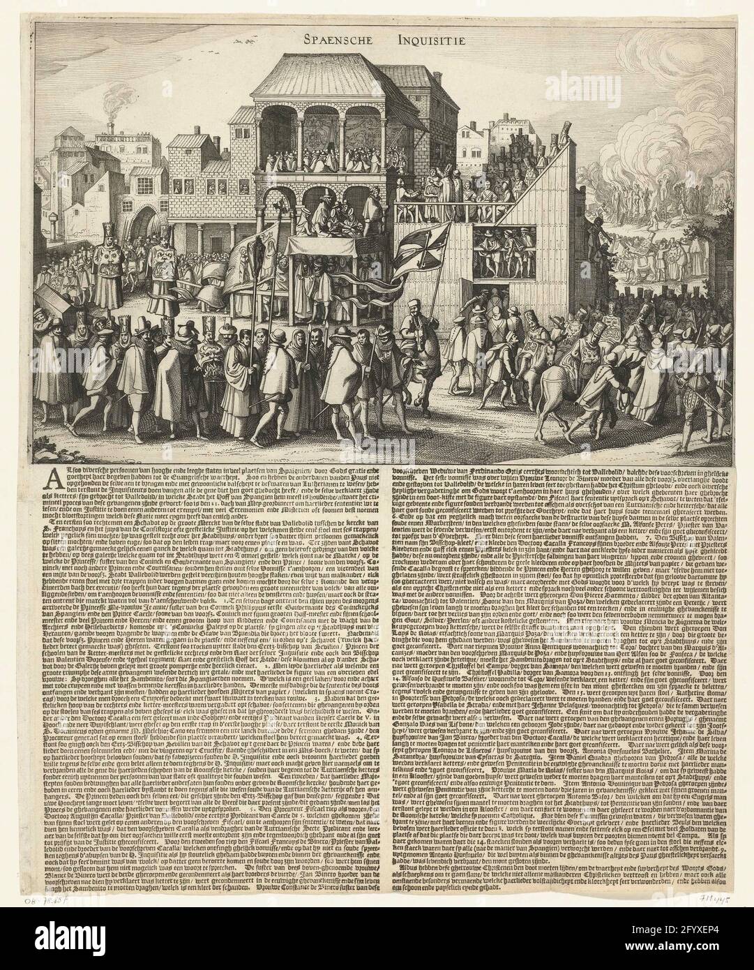 Car-da-fe in Valladolid, 1558; Spaensche Inquisition. Auto-DA-FE ...