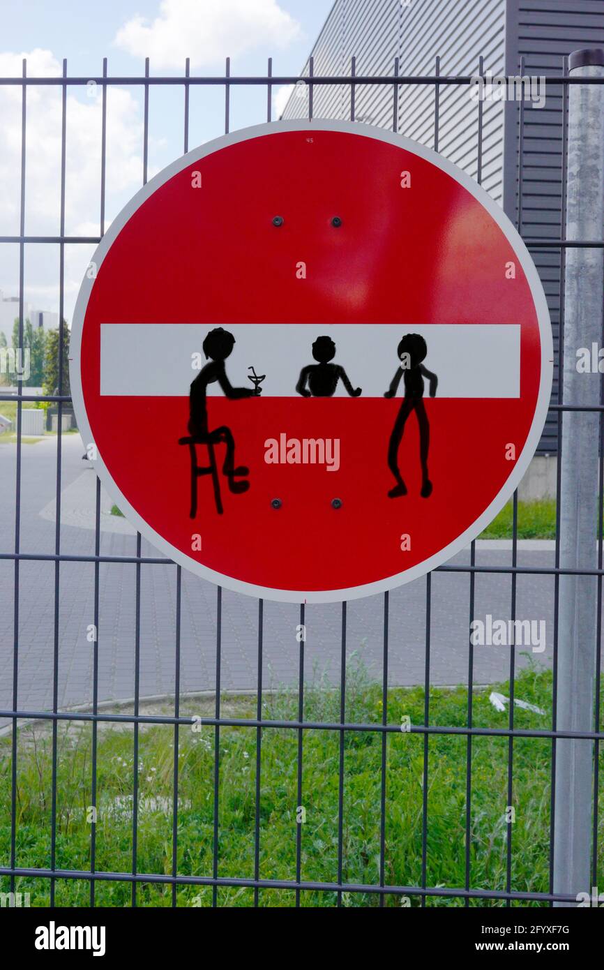 Funny No entry sign, Berlin Stock Photo - Alamy