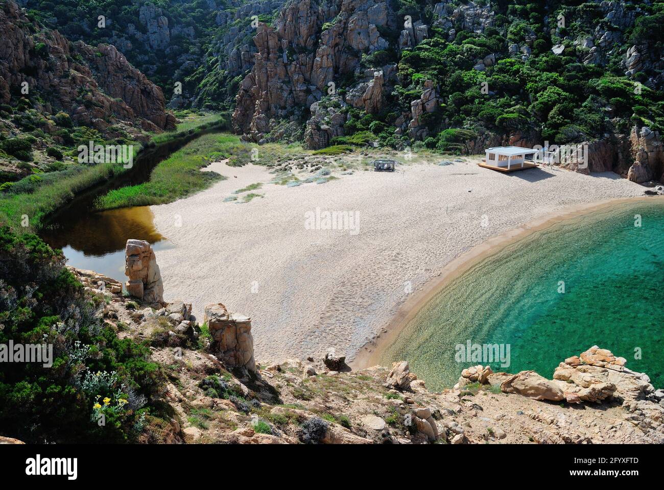 View of Li Cossi beach Stock Photo - Alamy