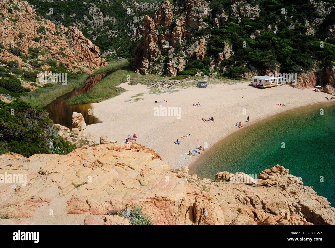 View of Li Cossi beach Stock Photo - Alamy
