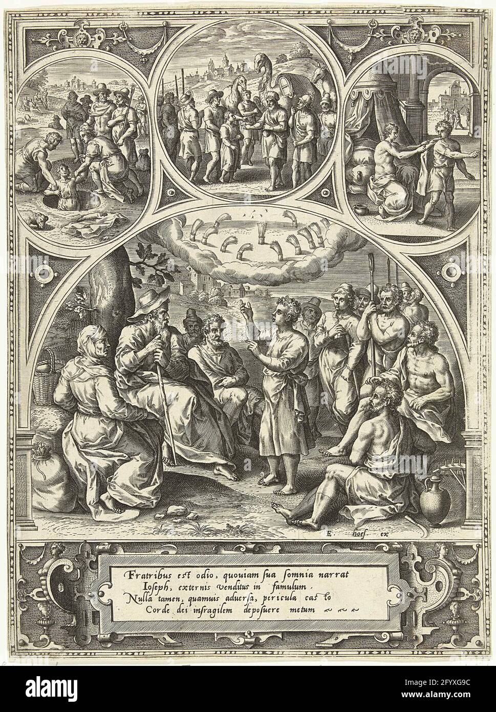 Events from the life of Joseph; Scenes from Genesis. Joseph tells his ...
