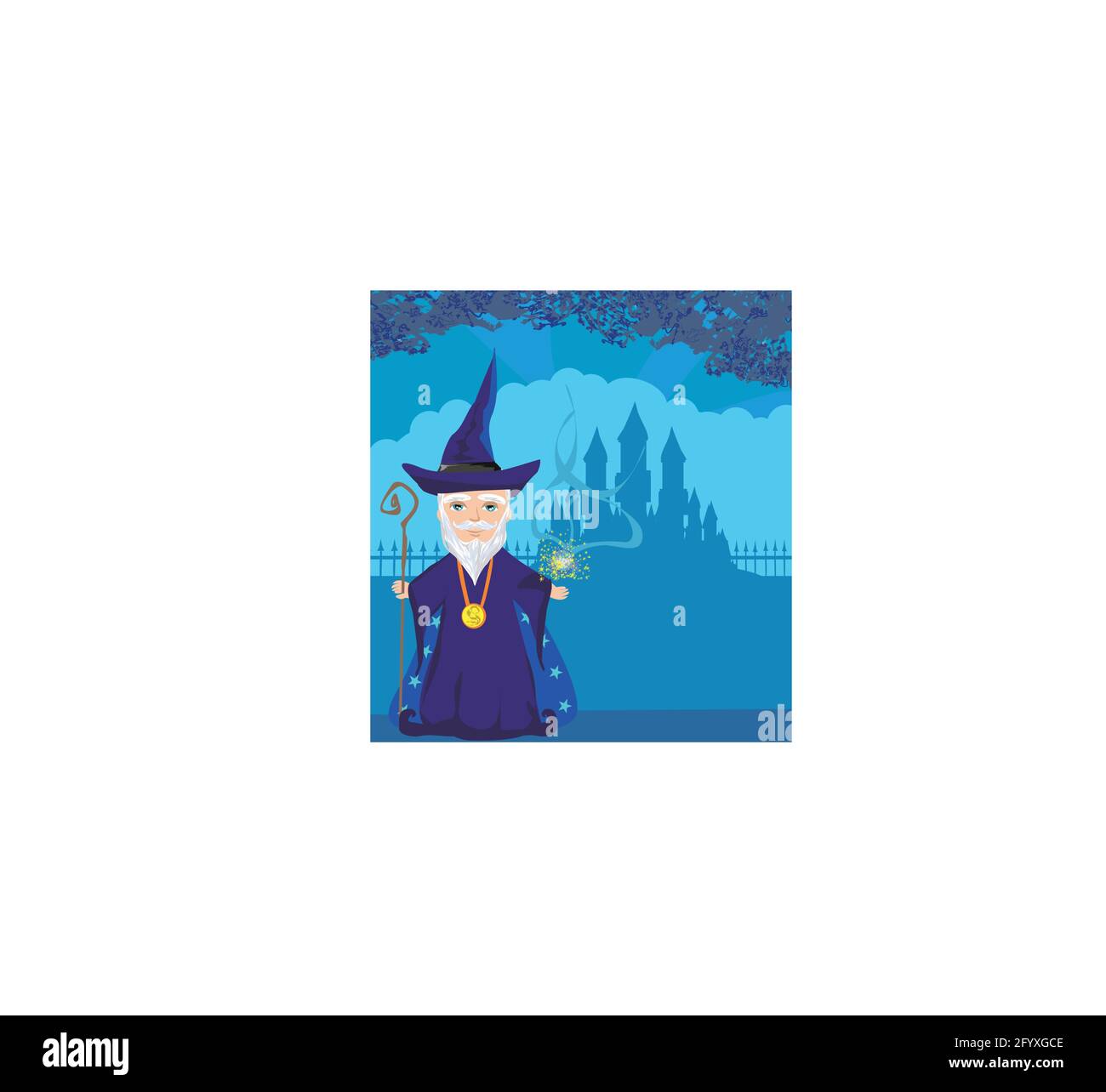 Cartoon Wizard with a magic ball Stock Vector Image & Art - Alamy