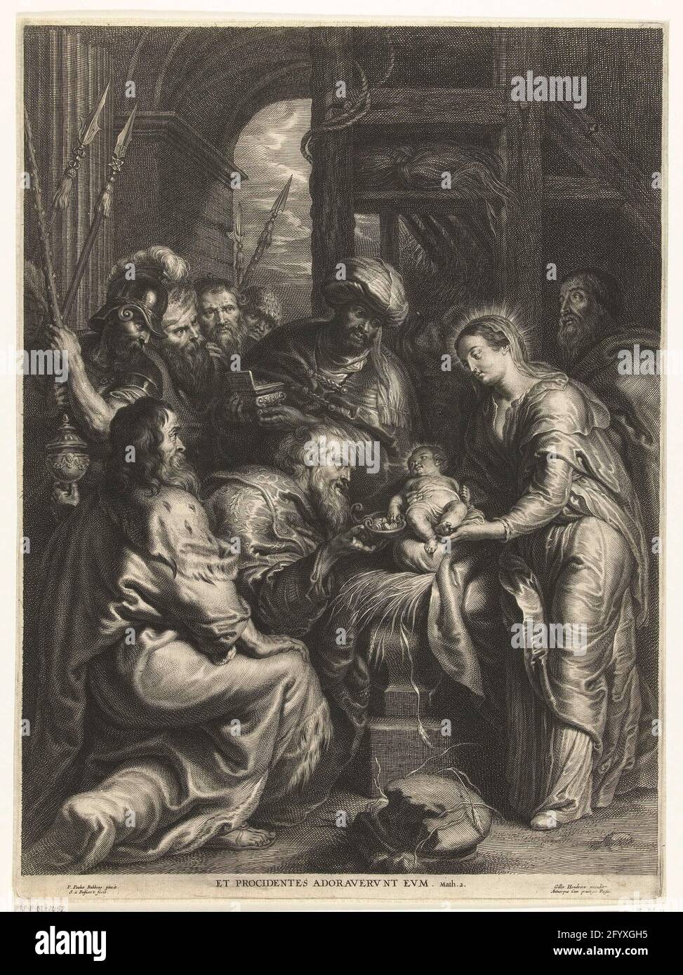 Worship of the Christ child through the three kings. Worship of the ...