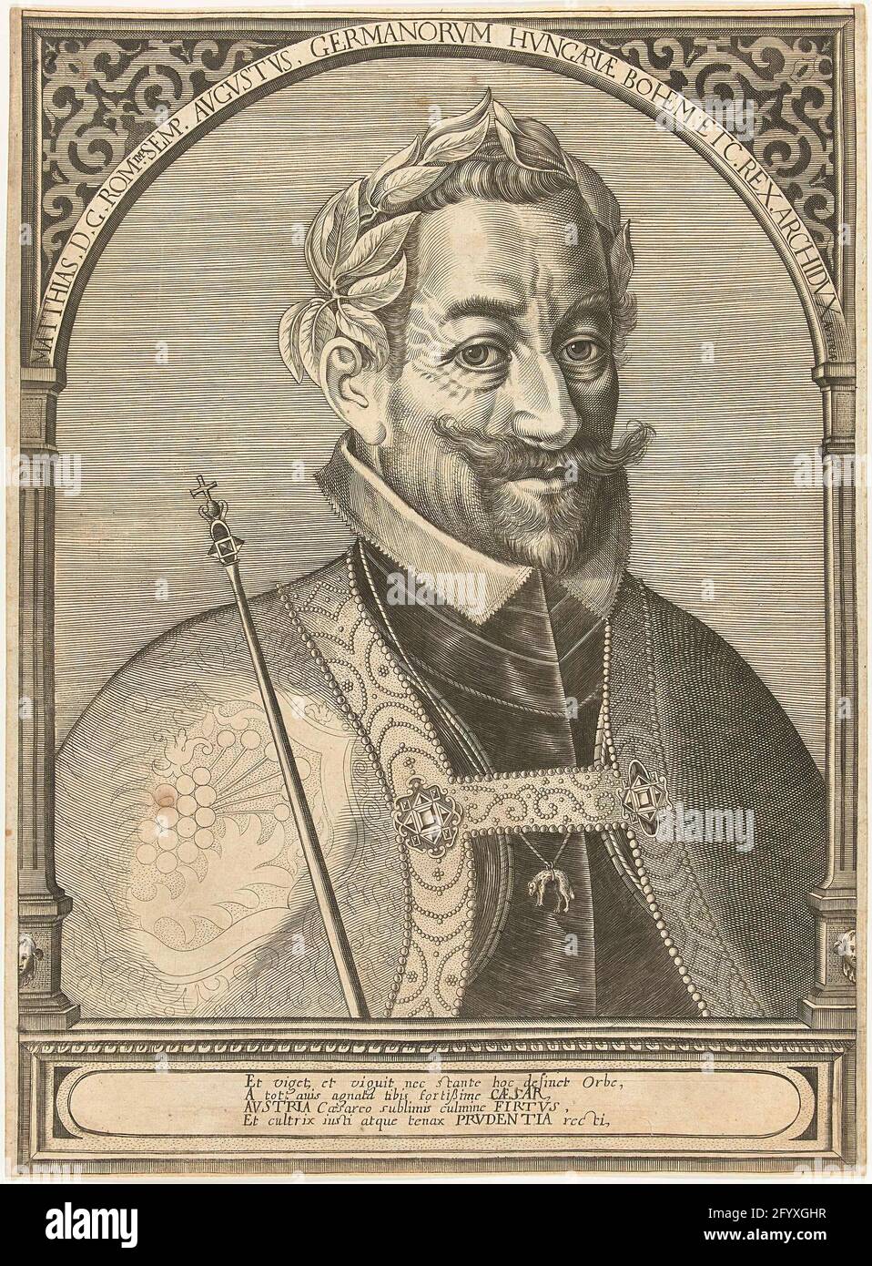 Portrait of Matthias of Austria with scepter; Portrait of emperor ...
