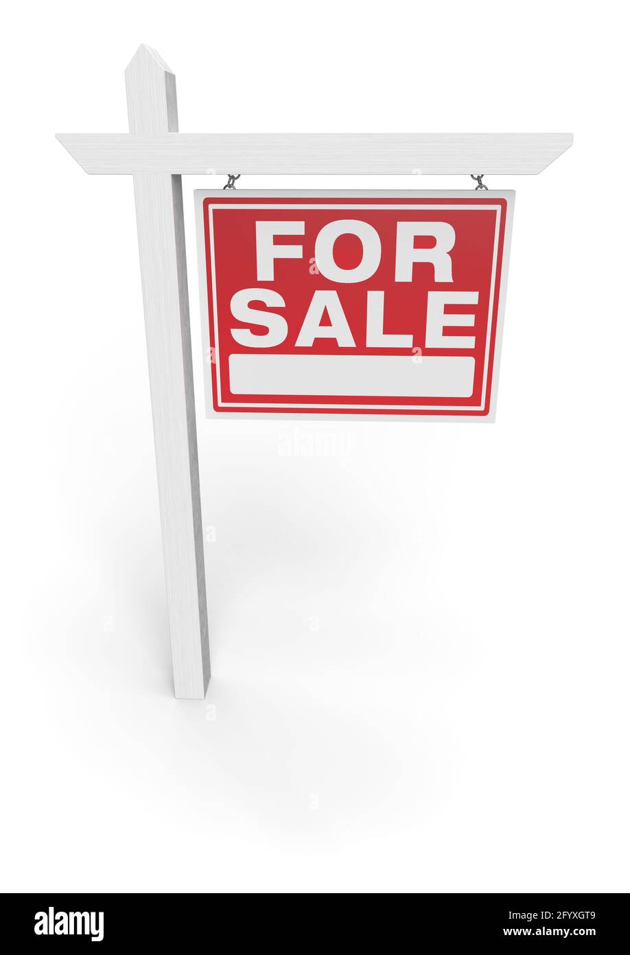 3D Illustration For Sale Real Estate Sign Isolated on White Background ...