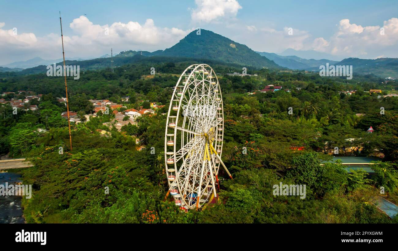 Aerial view of Park with playground background. Bogor, May 31, 2021 ...