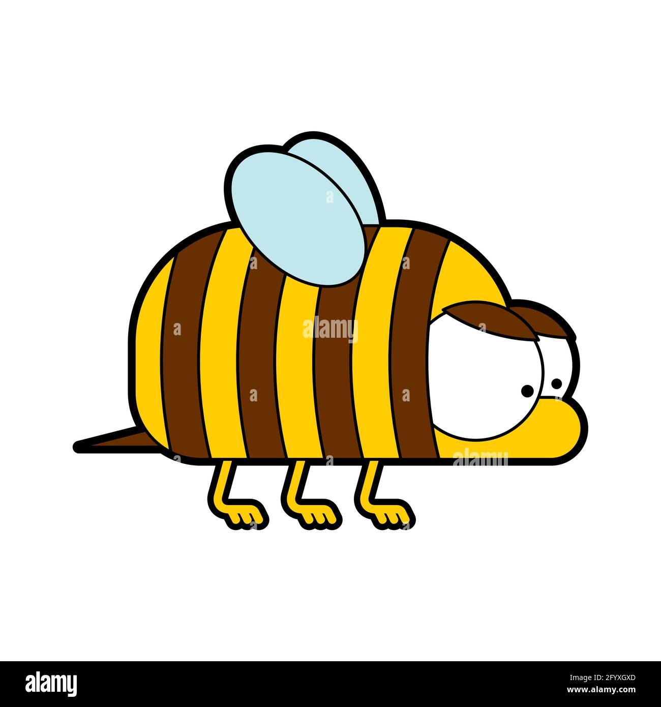 Bee cartoon isolated. Cute honeybee vector illustration Stock Vector ...