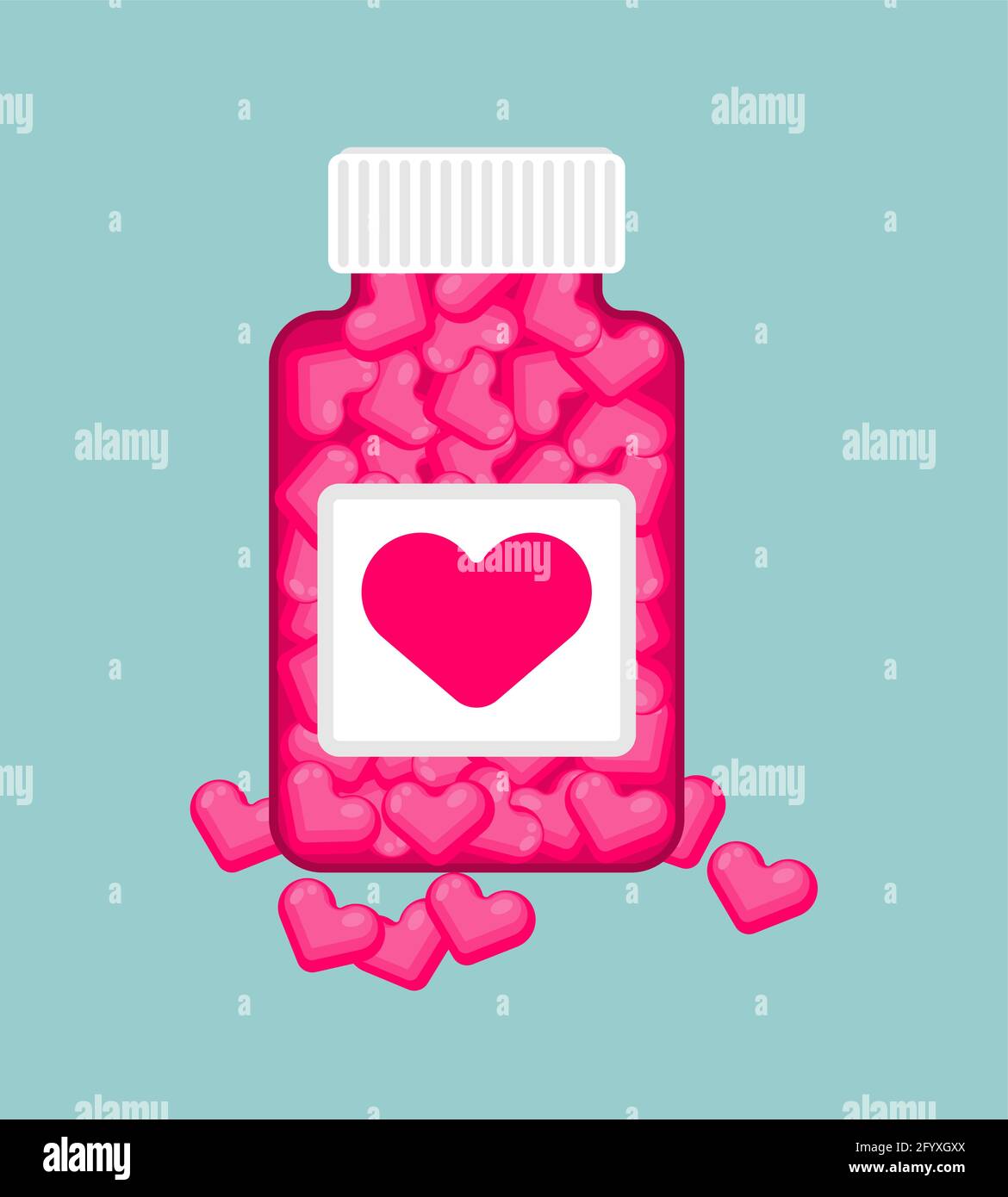 Love pills bottle and capsule isolated. vector illustration Stock ...
