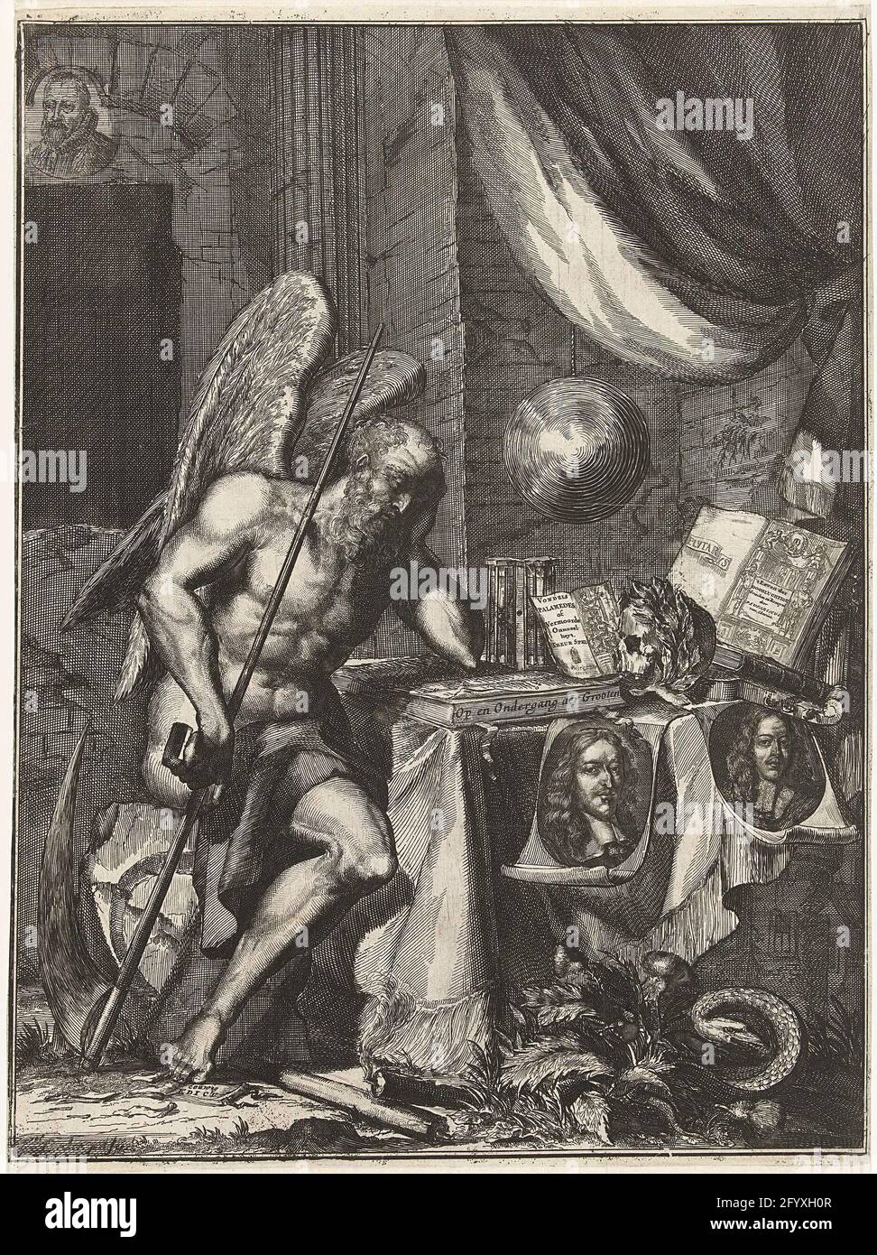 Father time and transience. Sineprent at the death of the De Witt ...