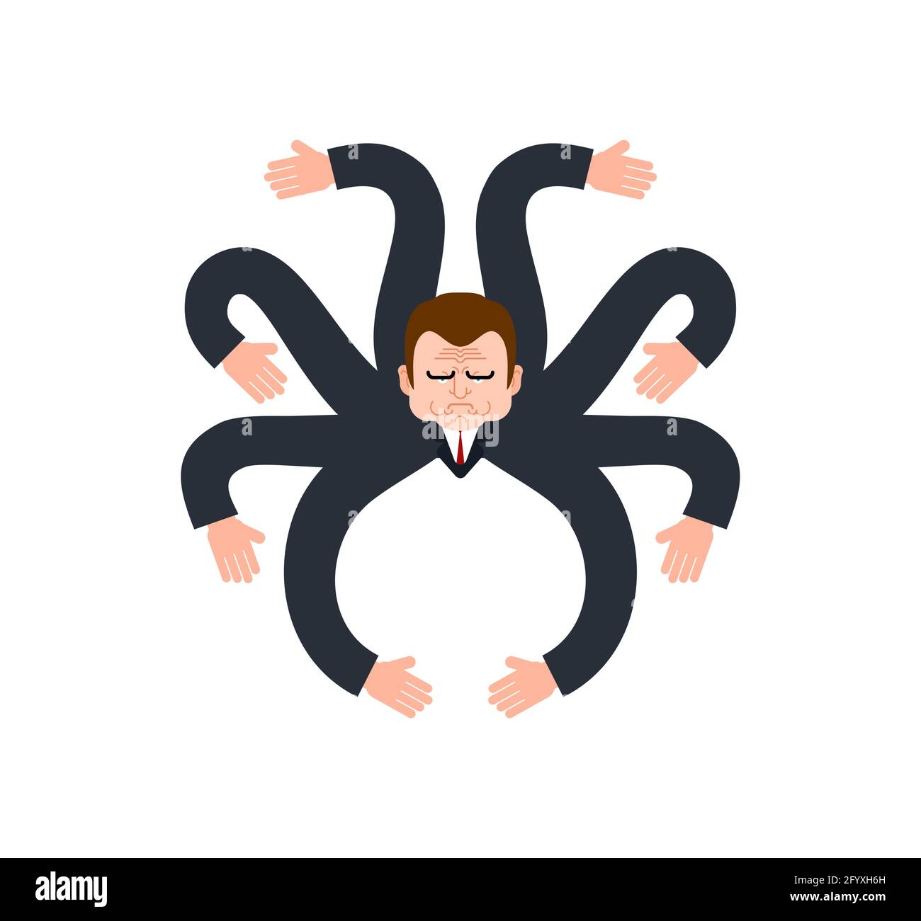 Businessman octopus. Man with eight arms. vector illustration Stock ...