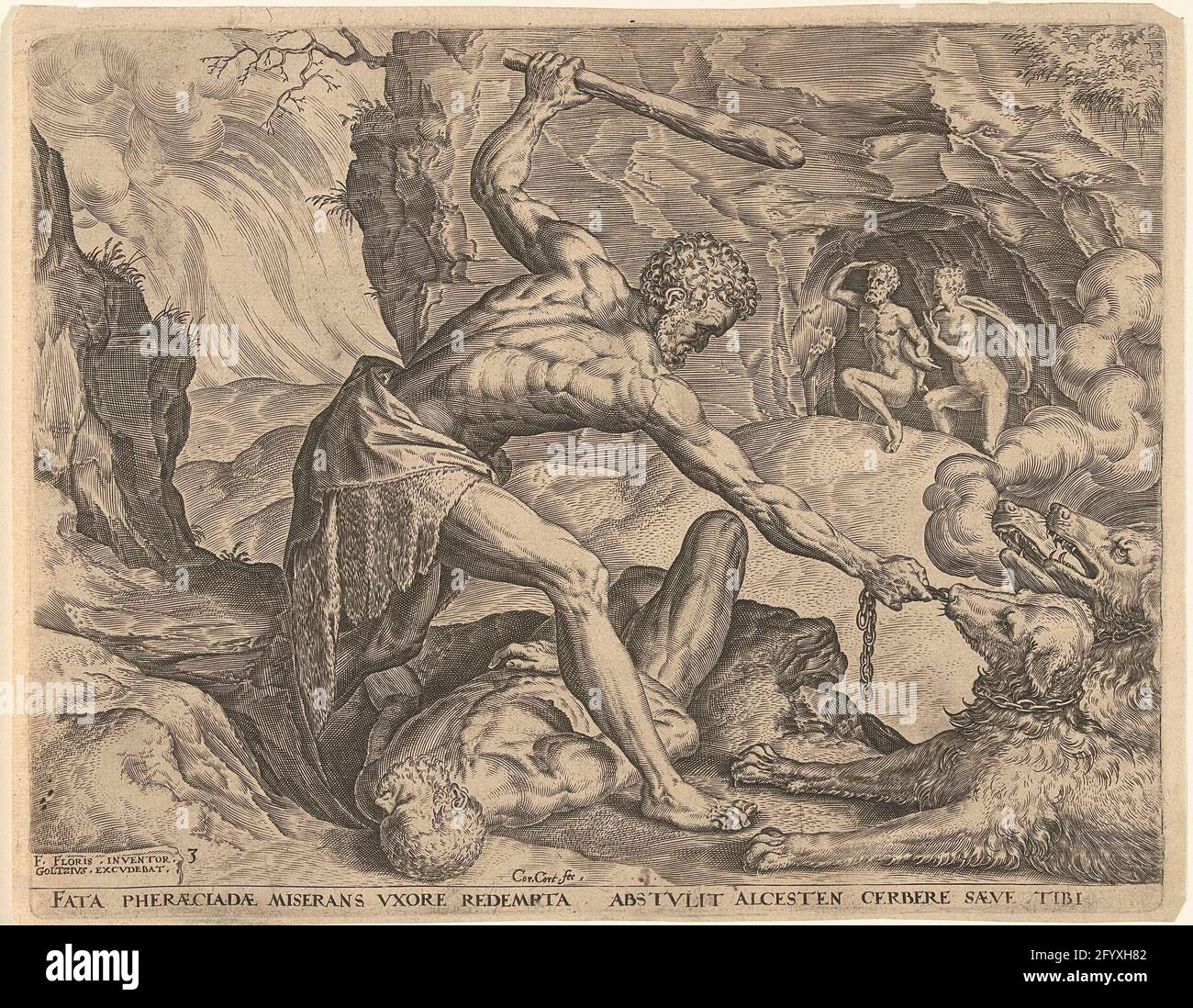 Hercules drags Cerberus hell; Working from Hercules. Hercules takes ...
