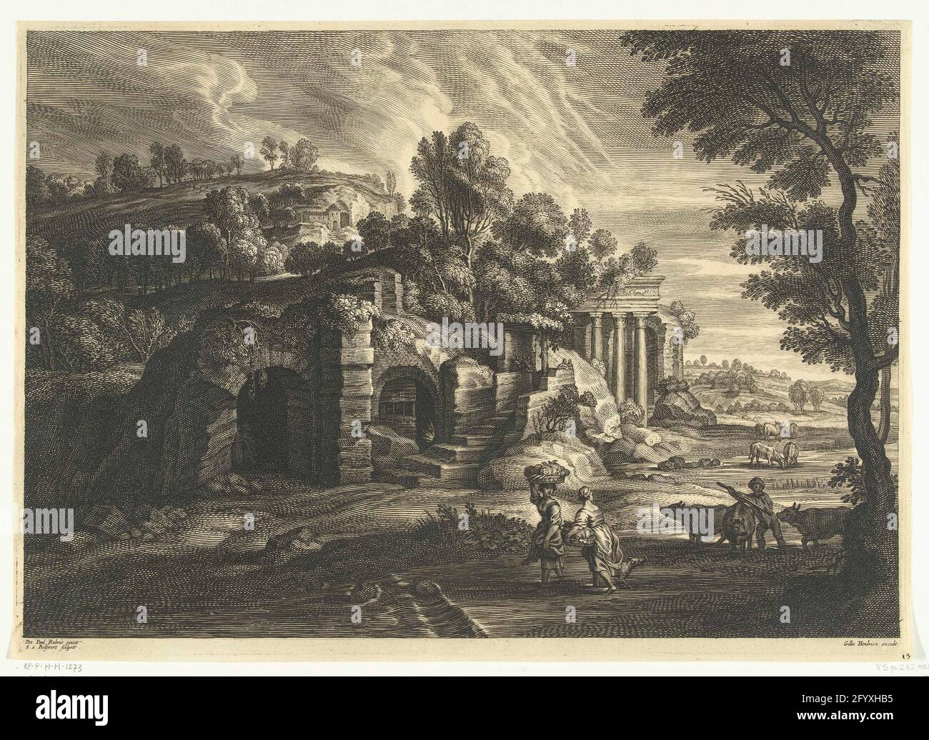 Landscape with ruins Stock Photo - Alamy