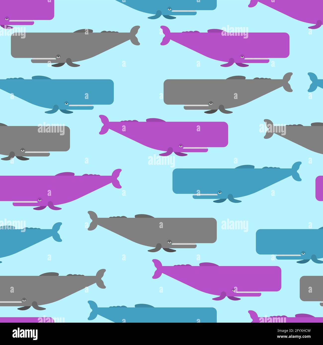 Sperm whale pattern seamless. cachalot big whale background. Baby ...