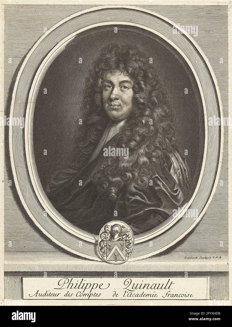 Portrait of Philippe Quinault. Portrait of the French playwright and ...