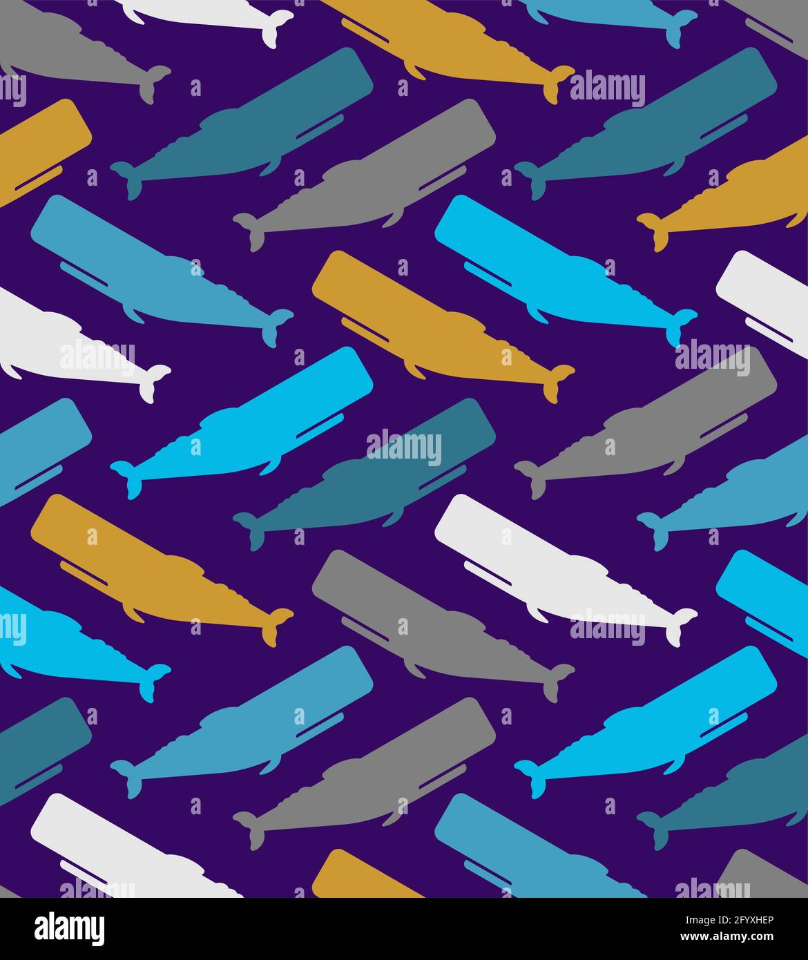 Sperm whale pattern seamless. cachalot big whale background. Baby ...