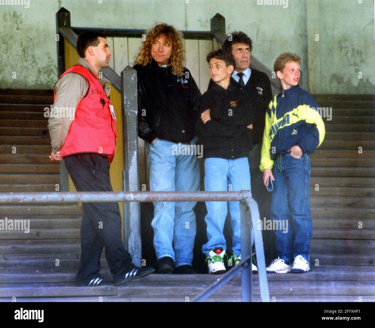 Robert Plant and his son Logan stand on the derelict North Bank (Cow ...