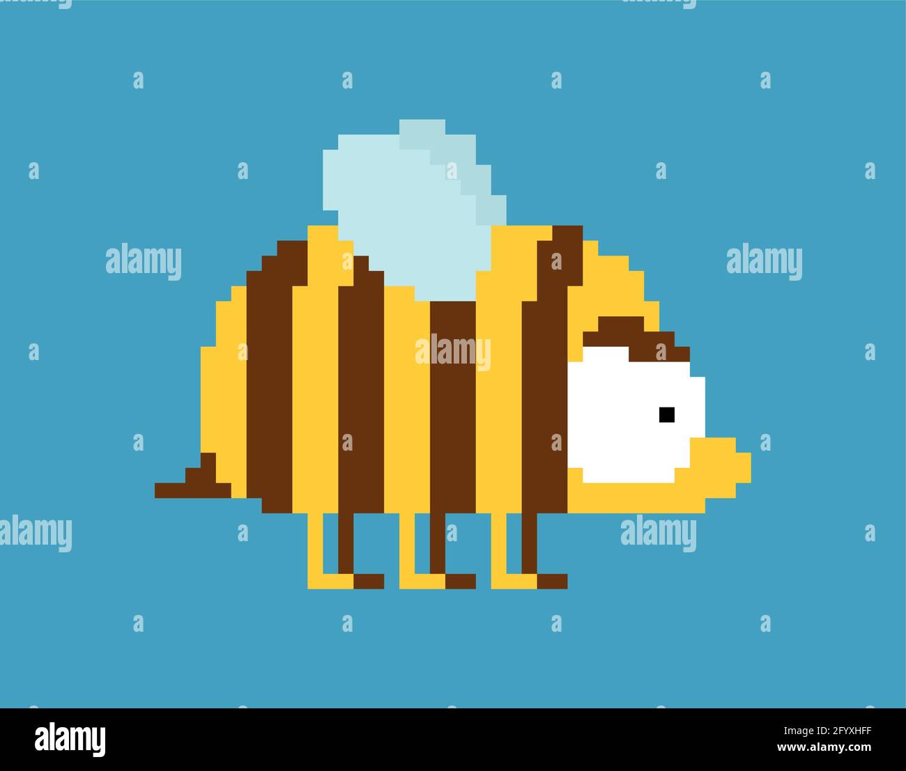 Bee pixel art 8 bit. pixelated honeybee 8bit vector illustration Stock ...