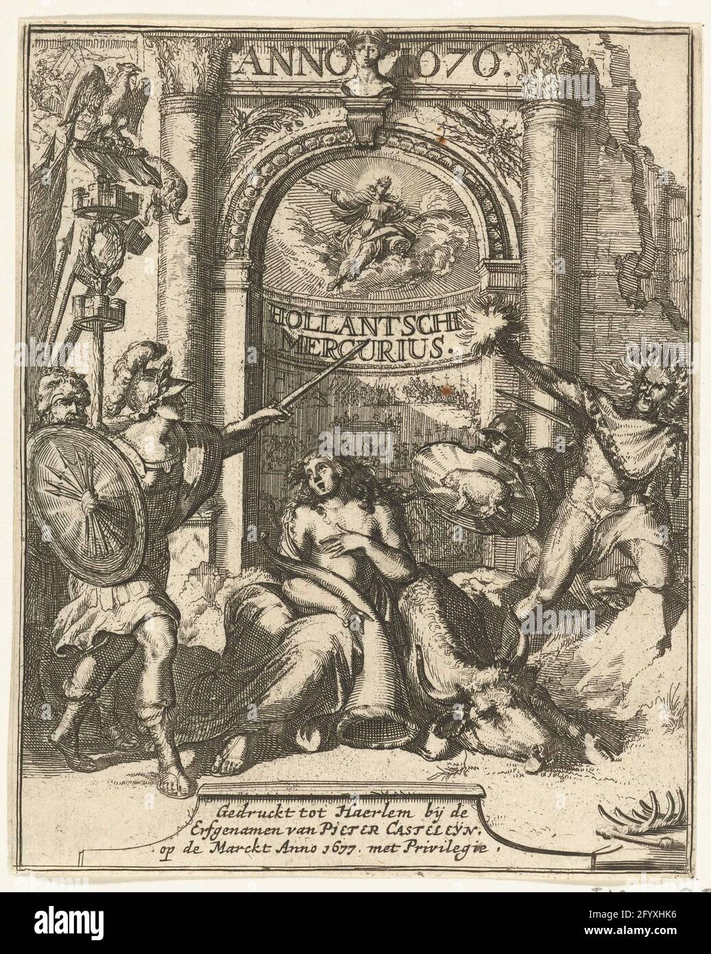 Title page for the Hollandsche Mercury over the year 1676. Title page ...