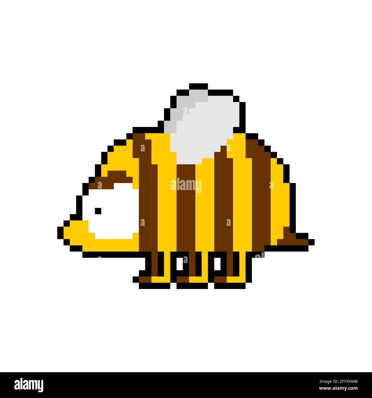 Bee pixel art 8 bit. pixelated honeybee 8bit vector illustration Stock ...