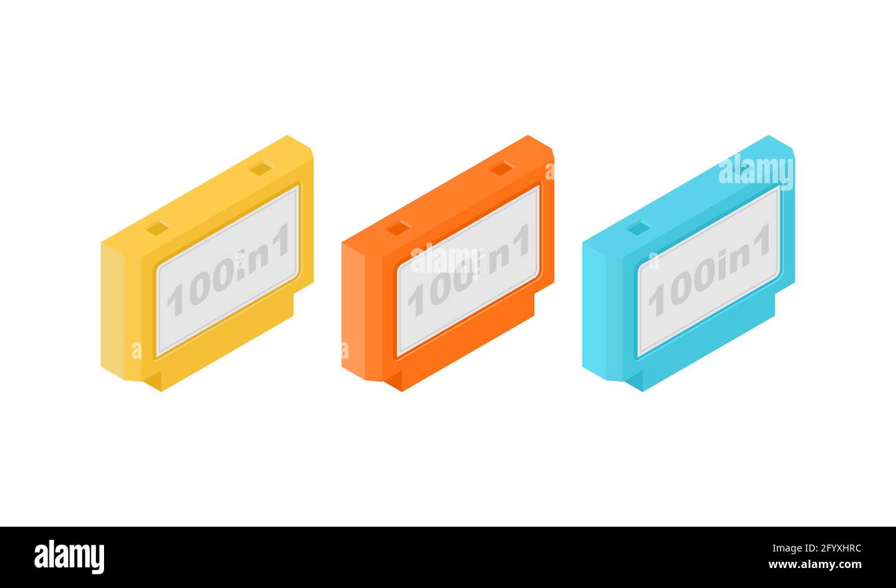 video game cartridge set. Retro TV game 8bit Stock Vector Image & Art ...