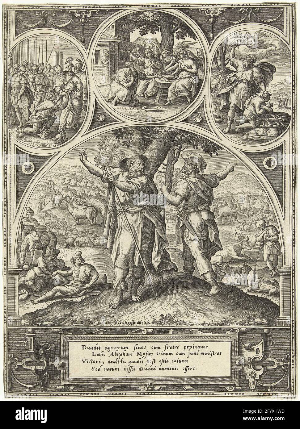 Events from the life of Abraham; Scenes from Genesis. Abraham and Lot ...