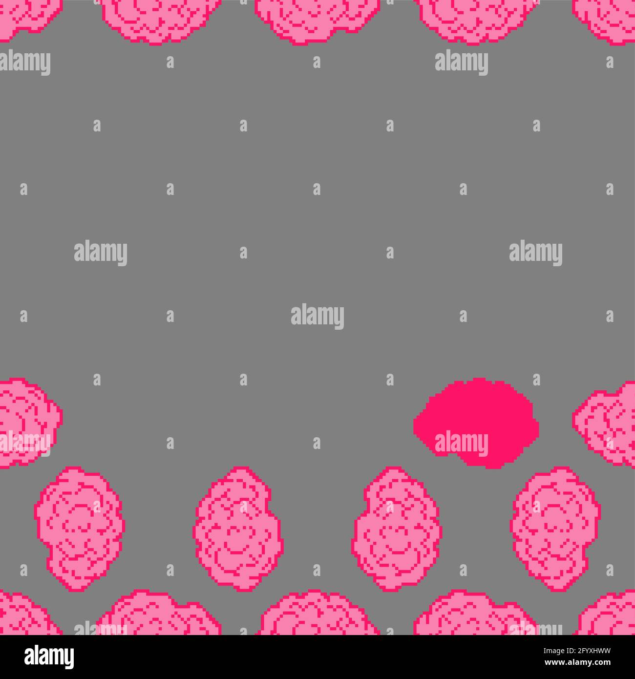 Brain pixel art pattern seamless 8 bit. Brains pixelated background ...