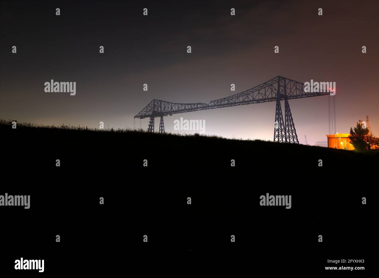 Tees Transporter Bridge at night Stock Photo - Alamy