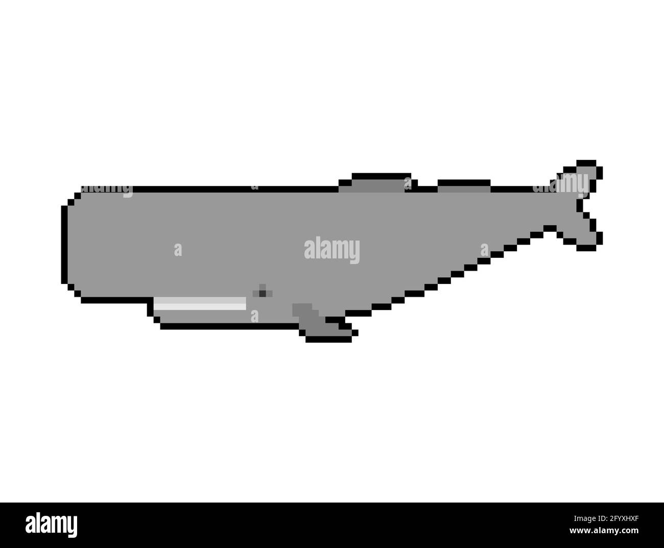 Sperm whale pixel art 8 bit. pixelated cachalot big whale 8bit Stock ...