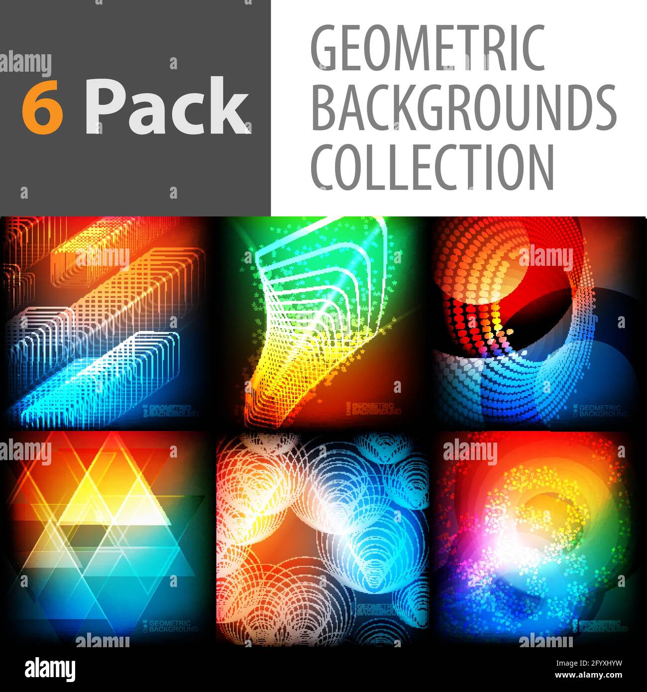 Collection of modern colorful geometric backgrounds Stock Vector Image ...