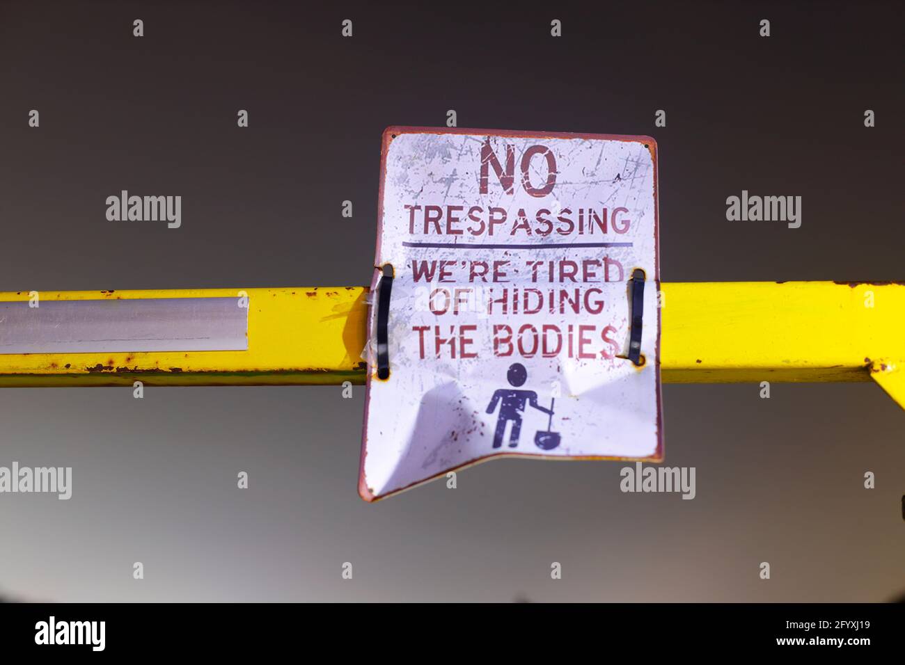 Trespassing sign humour hi-res stock photography and images - Alamy