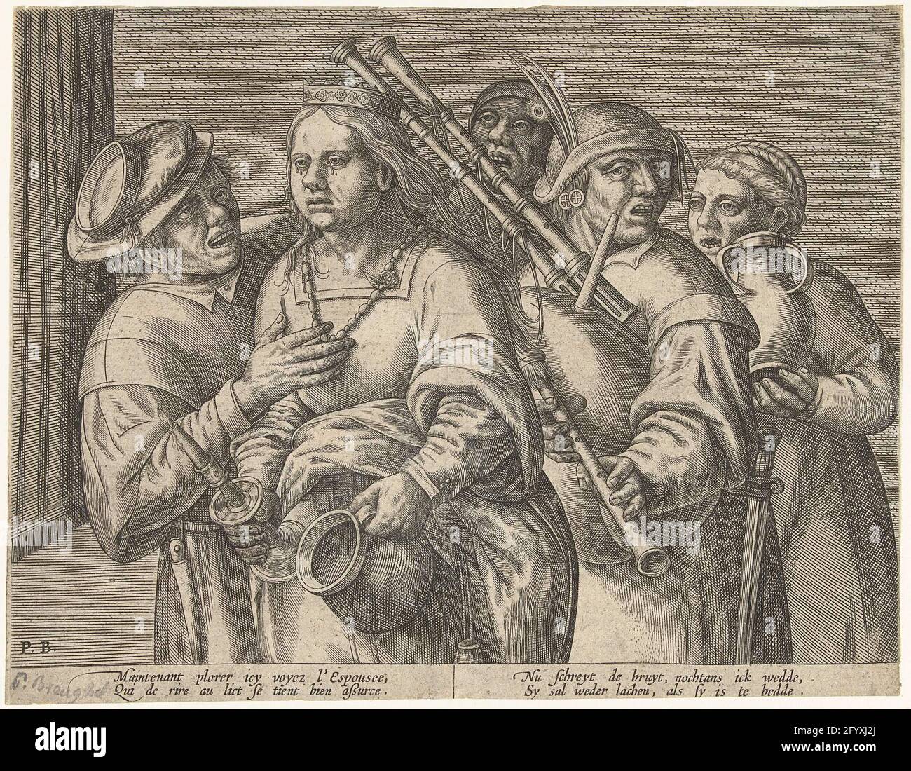 Wedding evening. After the party the groom leads his frightened bride ...