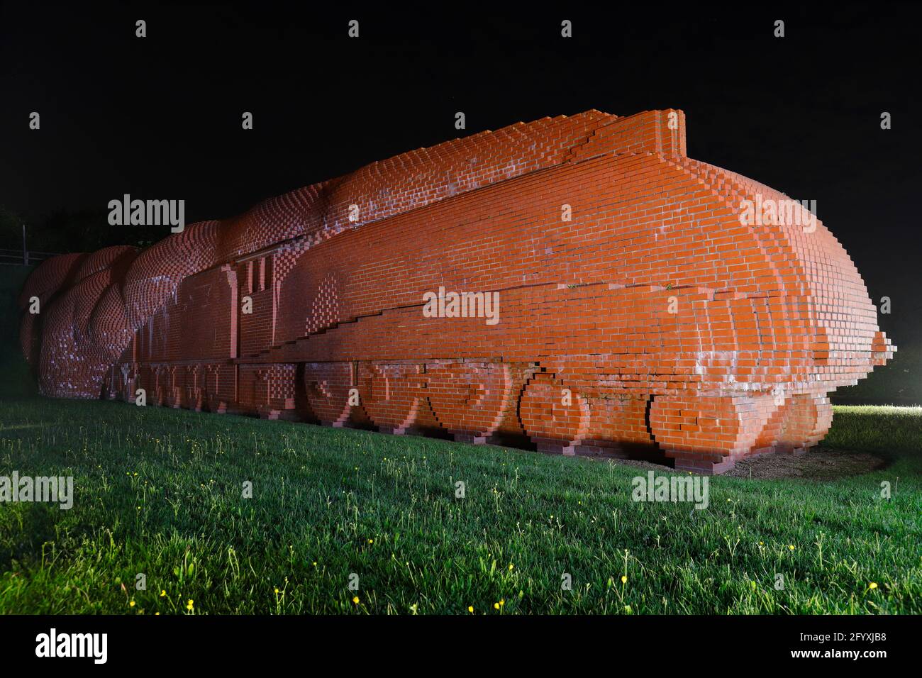 Darlington Brick Train located on the A66 Stock Photo - Alamy