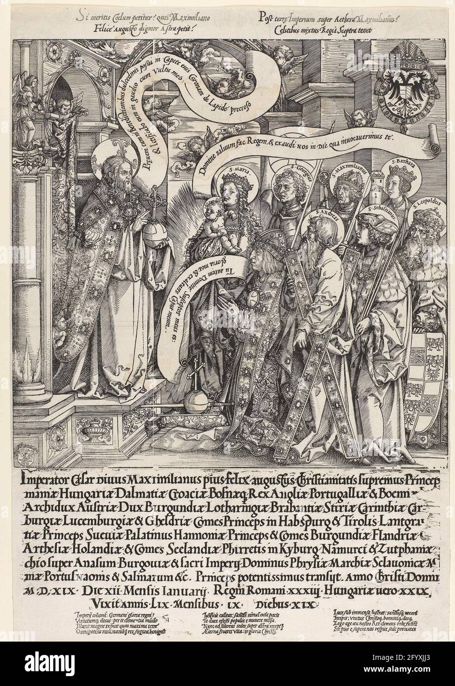 Emperor Maximiliaan I kneels Before Christ. Emperor Maximilian I kneels ...
