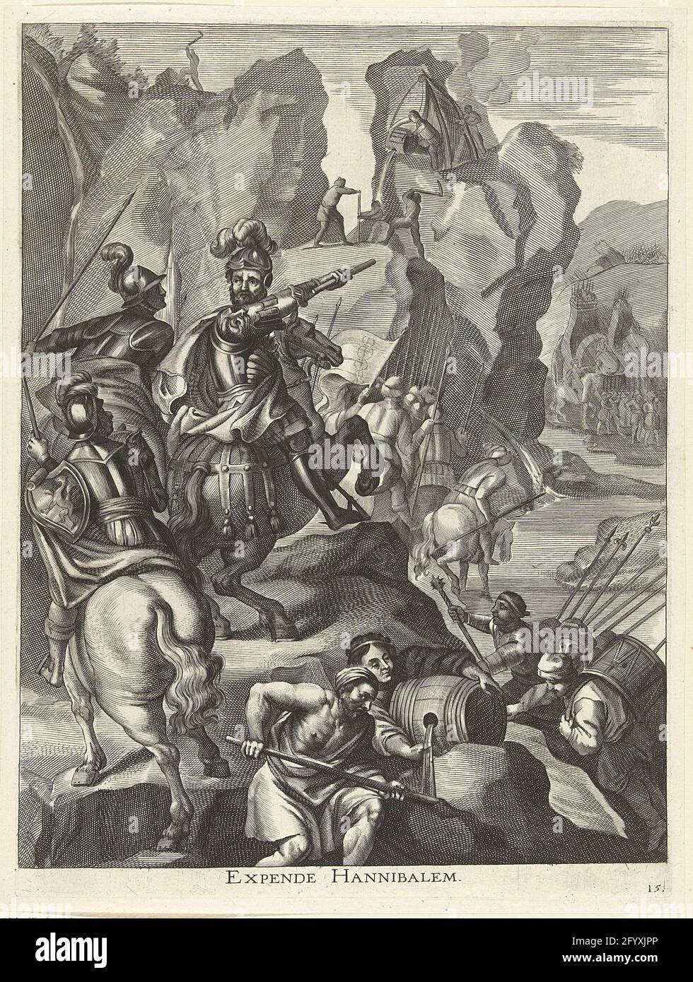 Hannibal crosses the Alps; Entry from Ferdinand in Ghent in 1635 ...