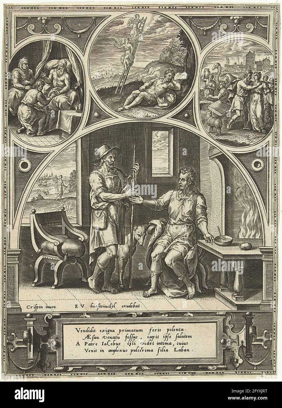 Events from the early life of Jacob; Scenes from Genesis. The hungry ...