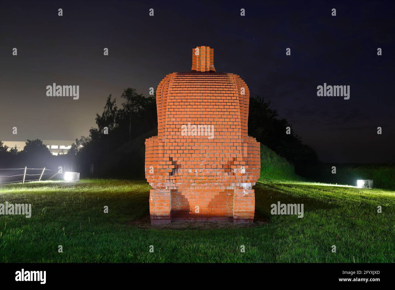 An A4 Pacific Steam Train made of red brick located on the A66 in ...