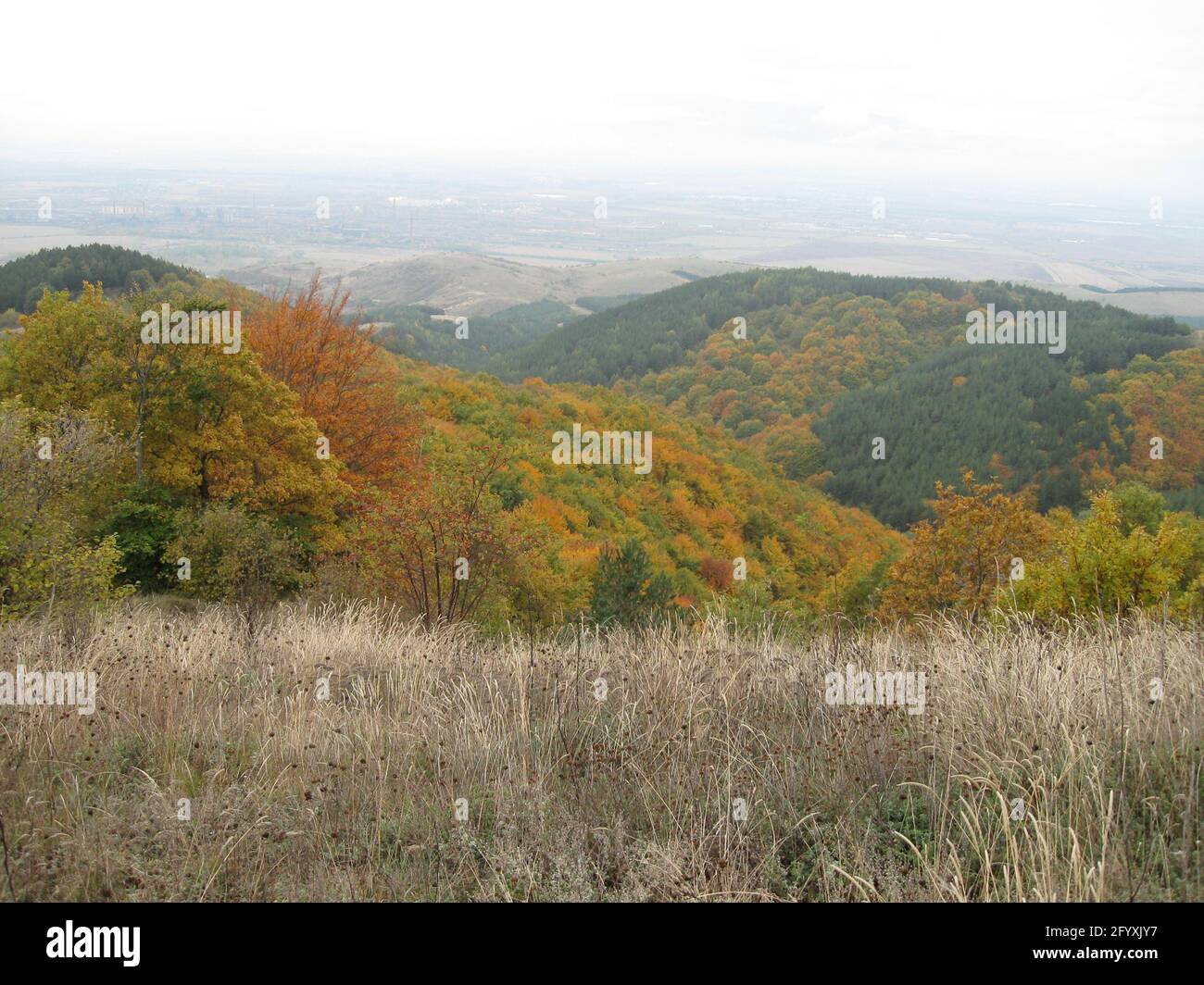A panaromic view of of the pristine balkan mountains in the midst of ...