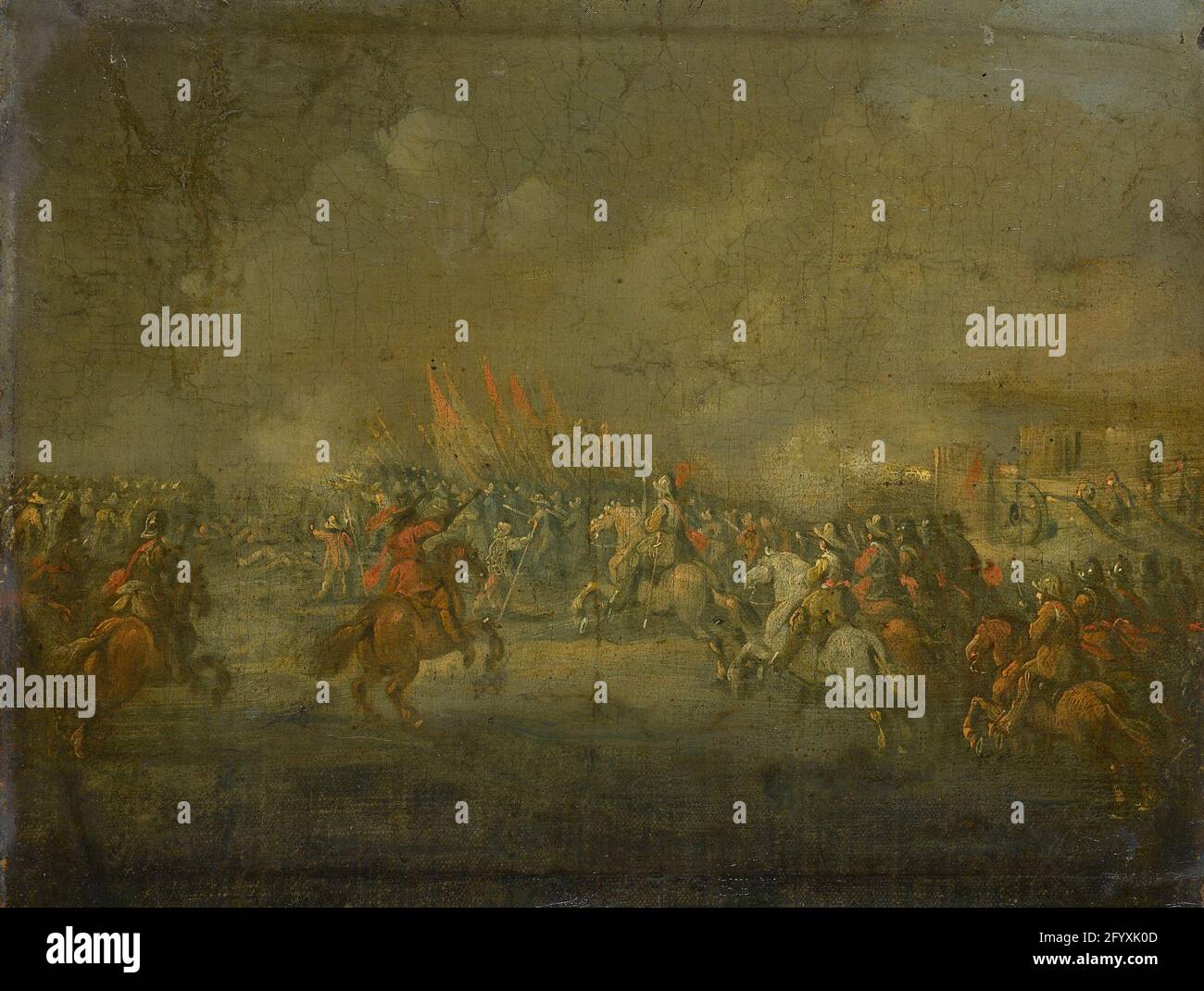 A Cavalry Skirmish. A equestrian fight. Battle with divisions Cavalry ...