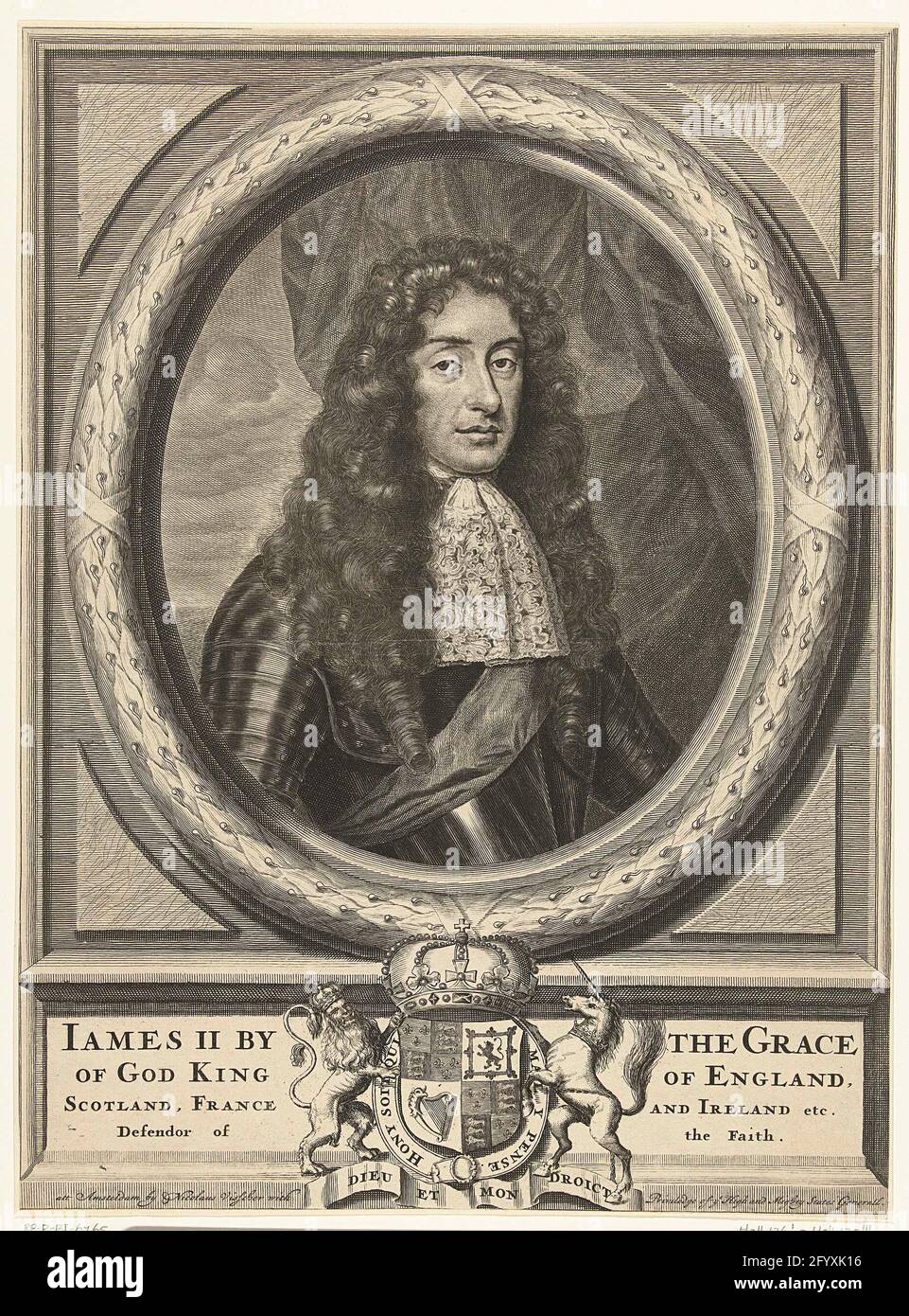 Portrait of James Stuart, king of England, in oval picture frame; James ...